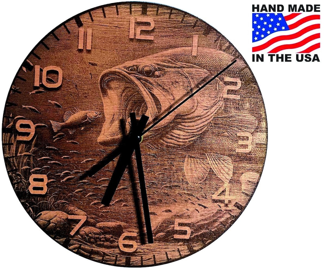 Largemouth Bass Laser Engraved Clock - Etsy