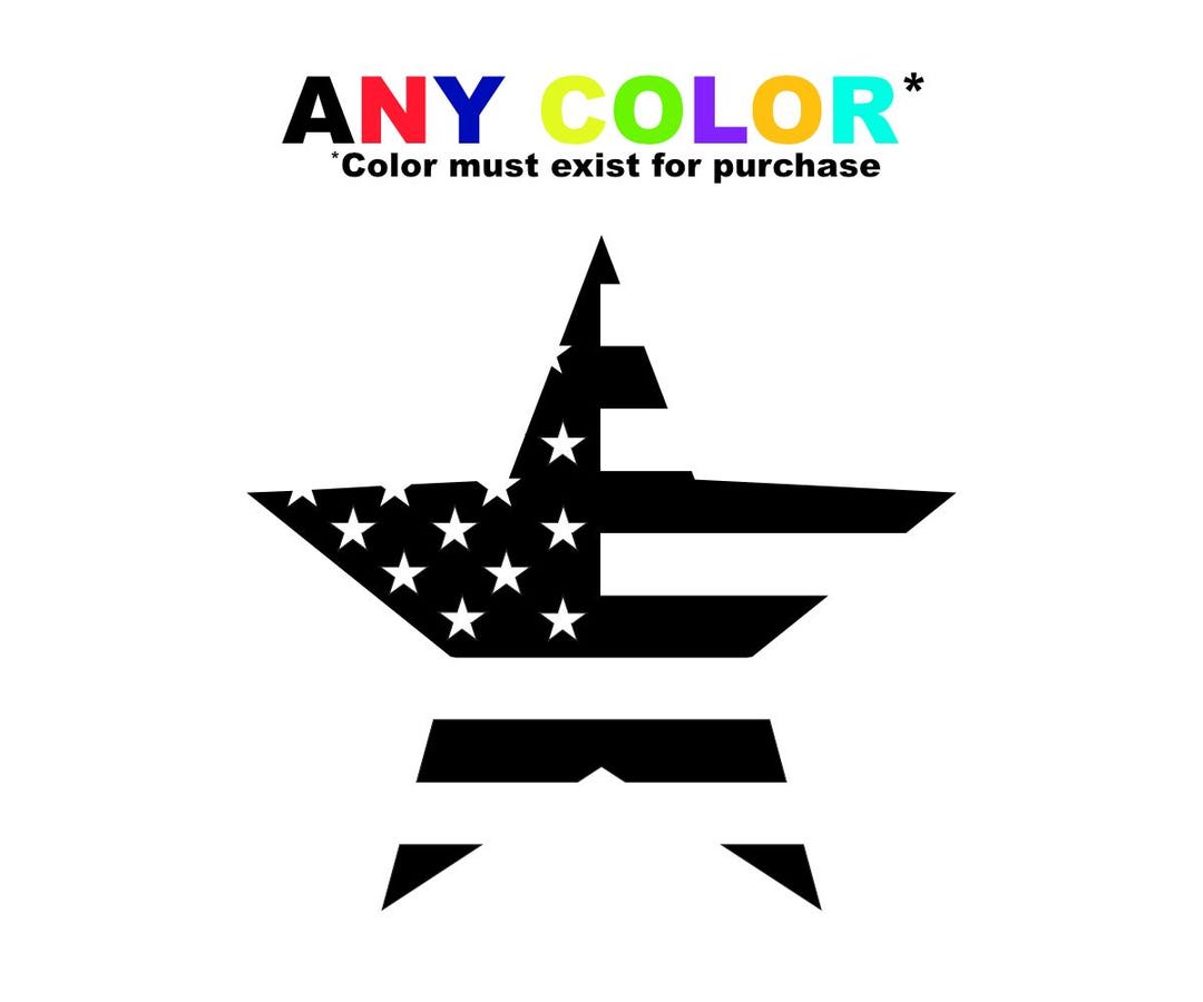Patriotic American Flag Star Decal - USA Flag Vinyl Sticker for Car ...