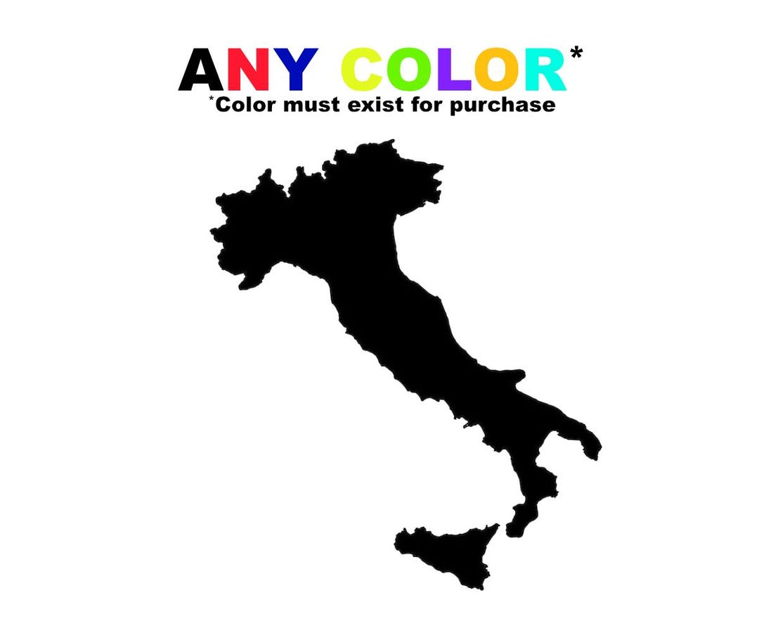 Italy Vinyl Decal – Italian Flag Sticker, Italy Outline Decal, Travel ...
