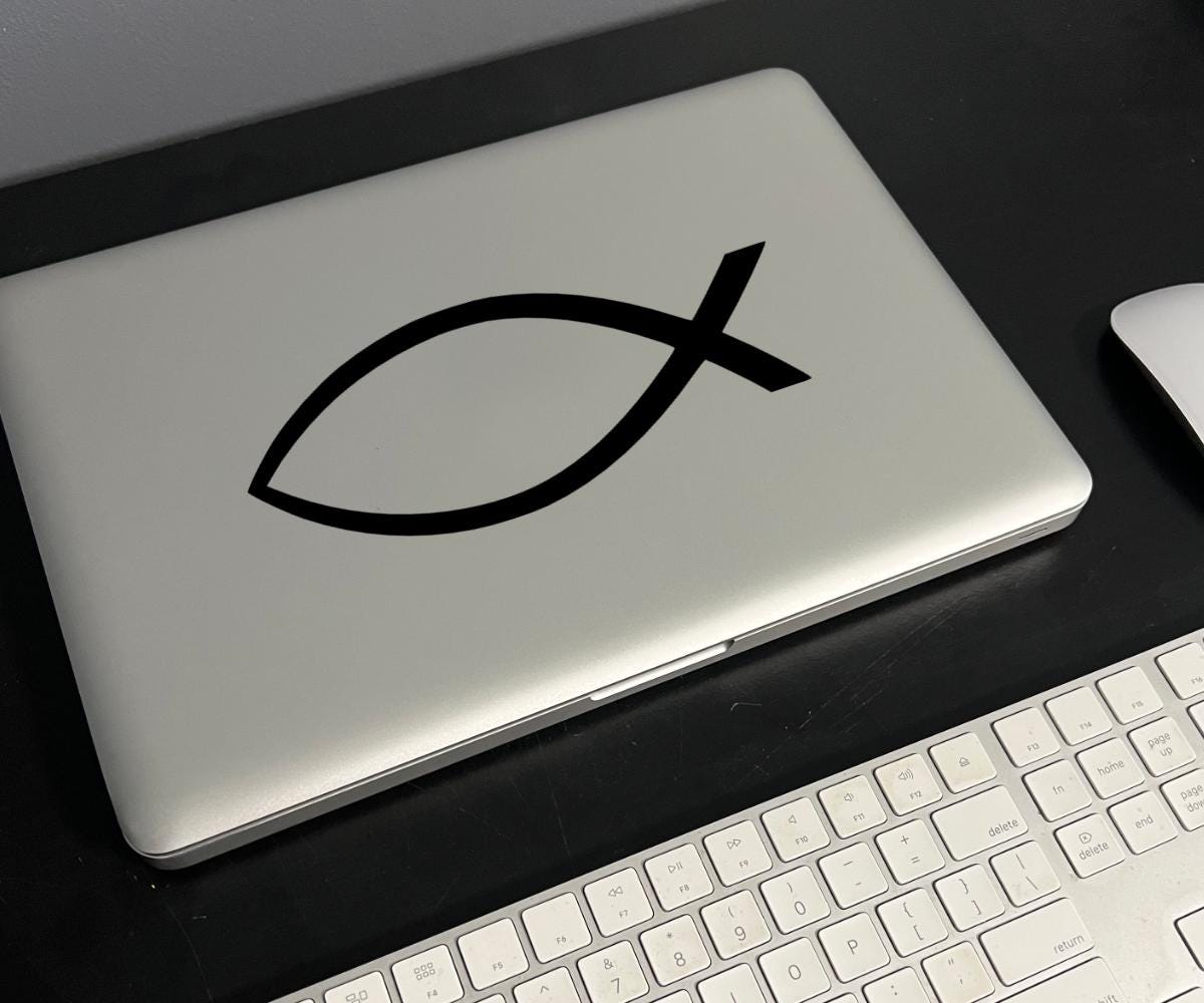Ichthus Christian Jesus Fish Vinyl Decal – Faith Car Sticker, Bible ...
