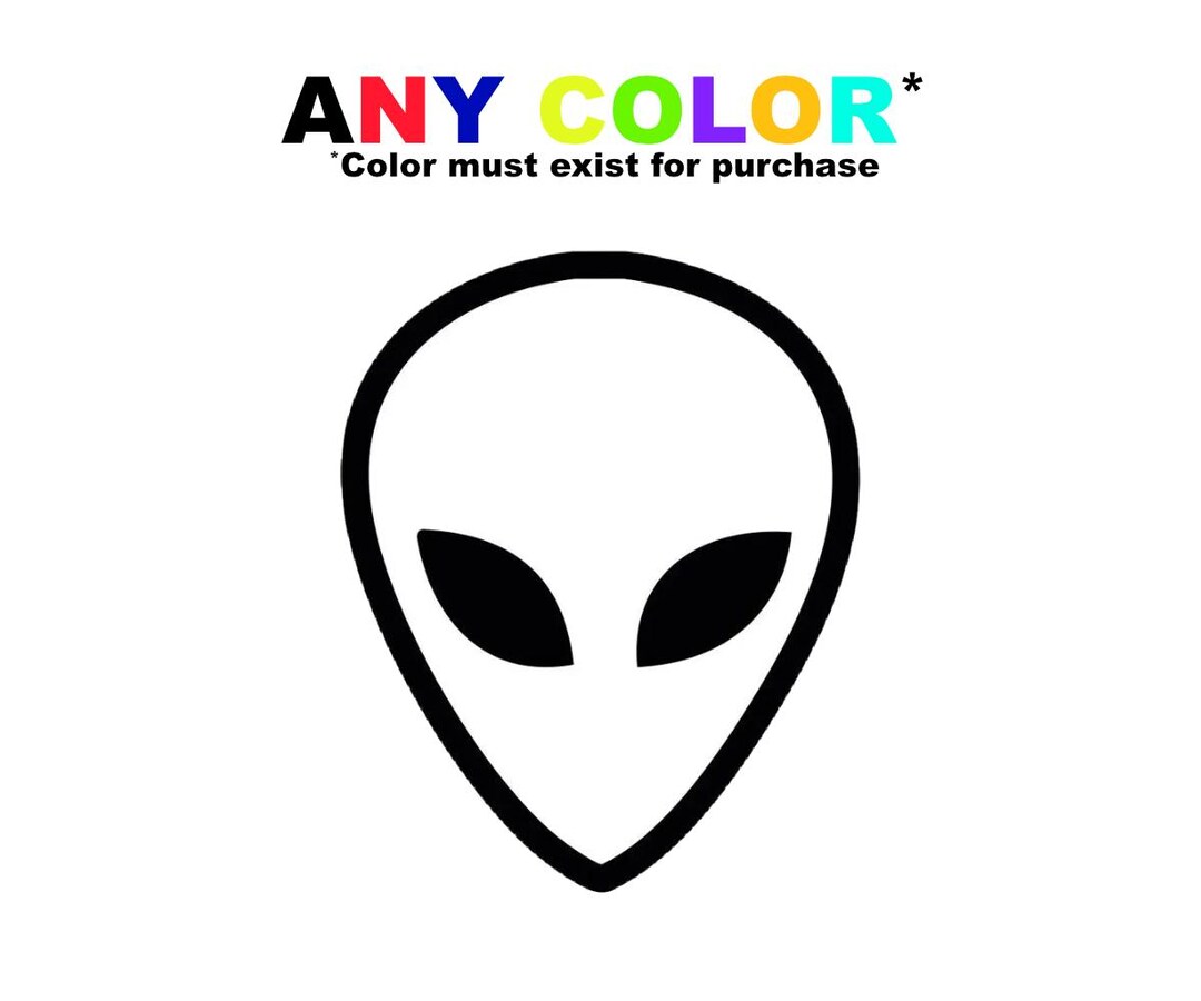 Alien Head Sticker & Decal – Outer Space Car Decal | Sci-fi Vinyl ...
