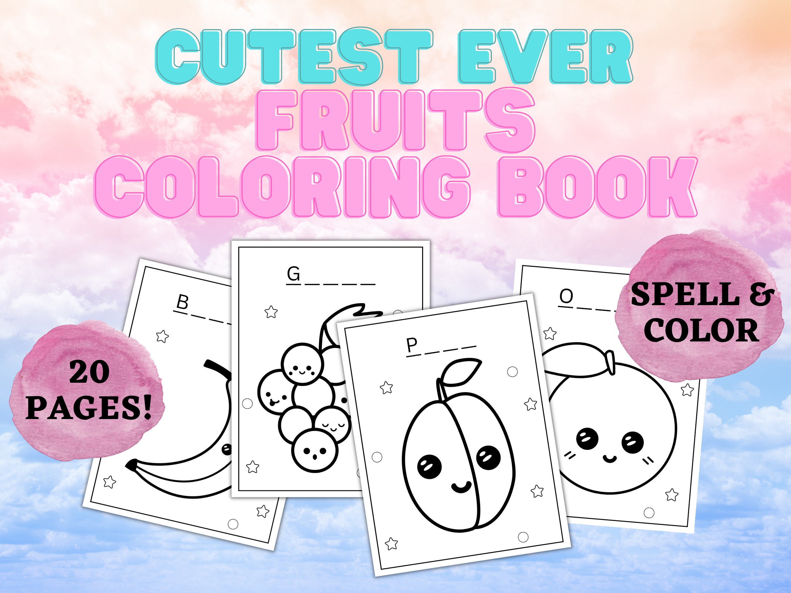 Children's Fruit Coloring Book, Children Fruit Coloring Pages ...