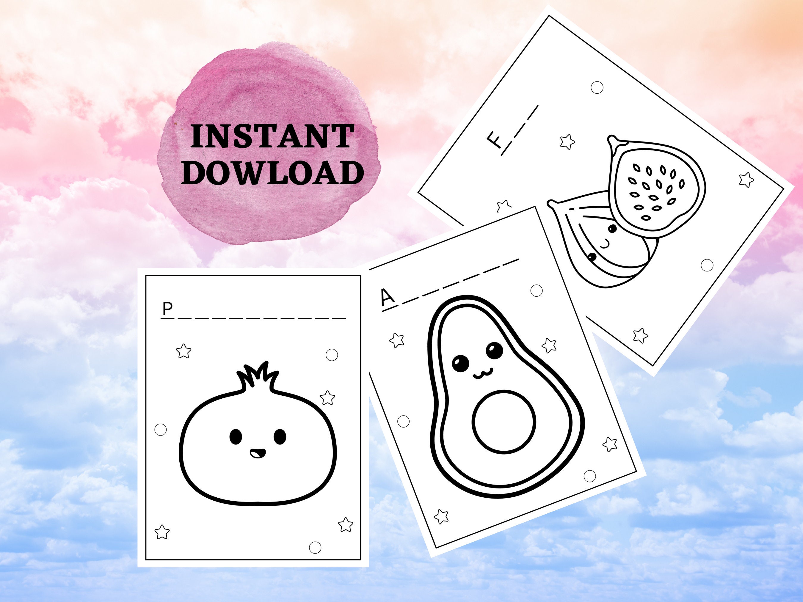 Children's Fruit Coloring Book, Children Fruit Coloring Pages ...