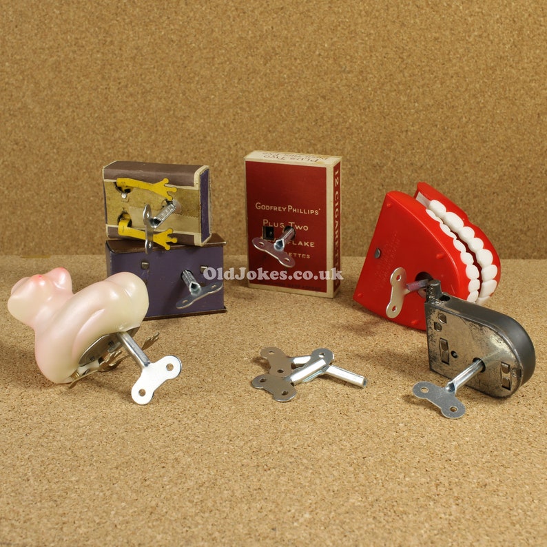 Spare Keys for Wind-up Jokes, Novelties and Toys Vintage Clockwork Joke ...