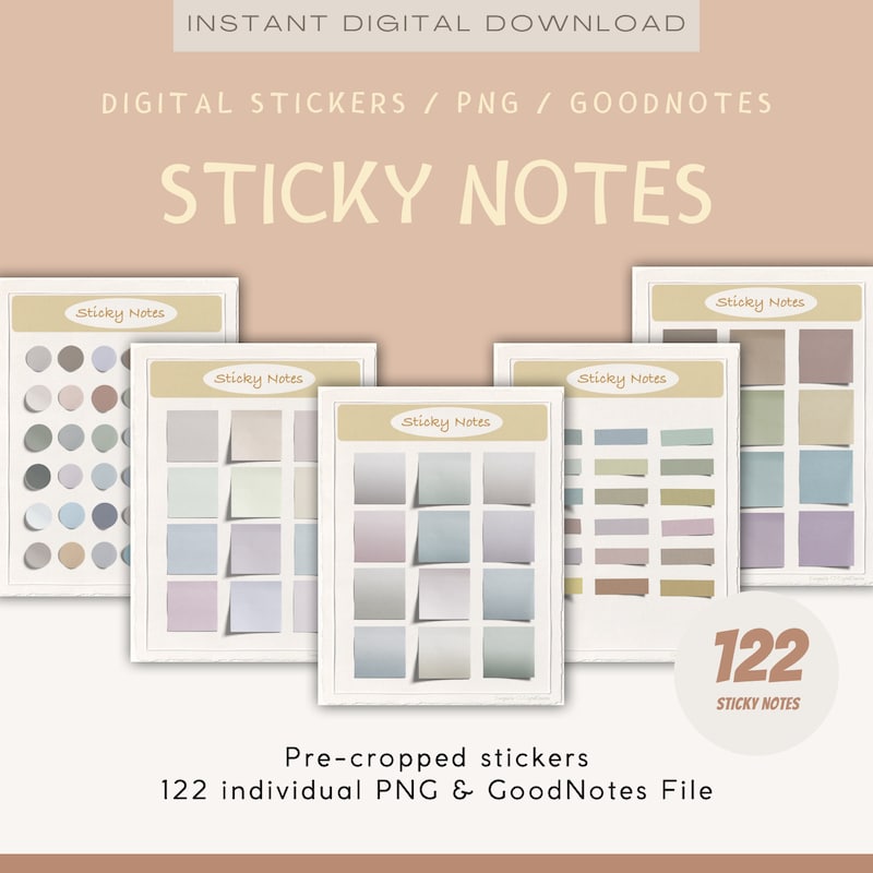 Sticky Note Template - Etsy