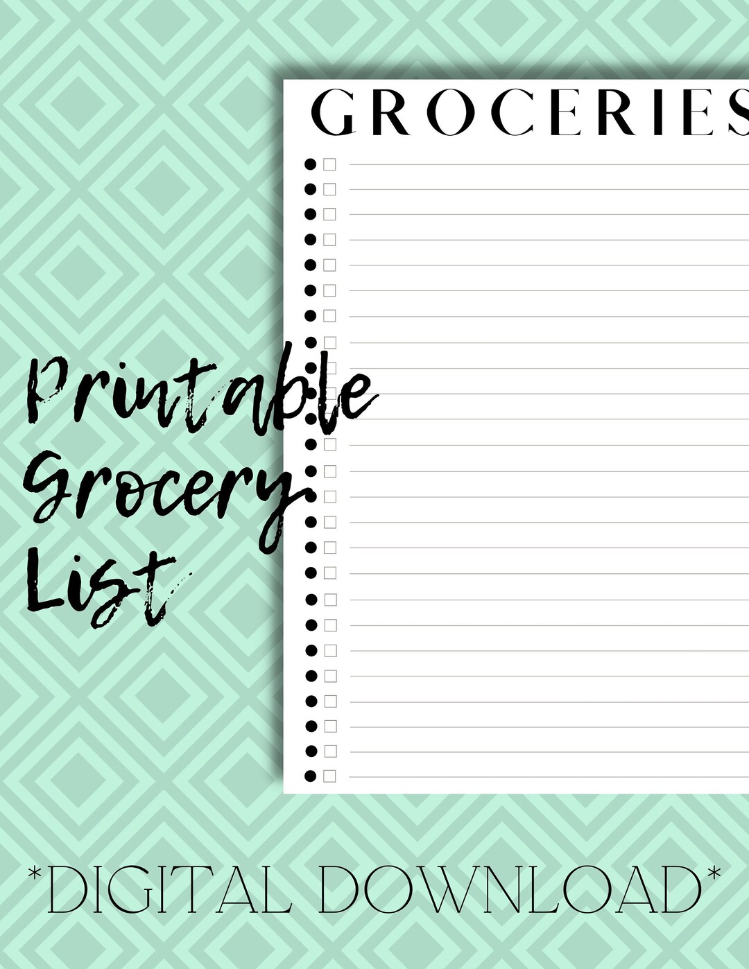 Minimalist Grocery List *DIGITAL DOWNLOAD ONLY* - Etsy