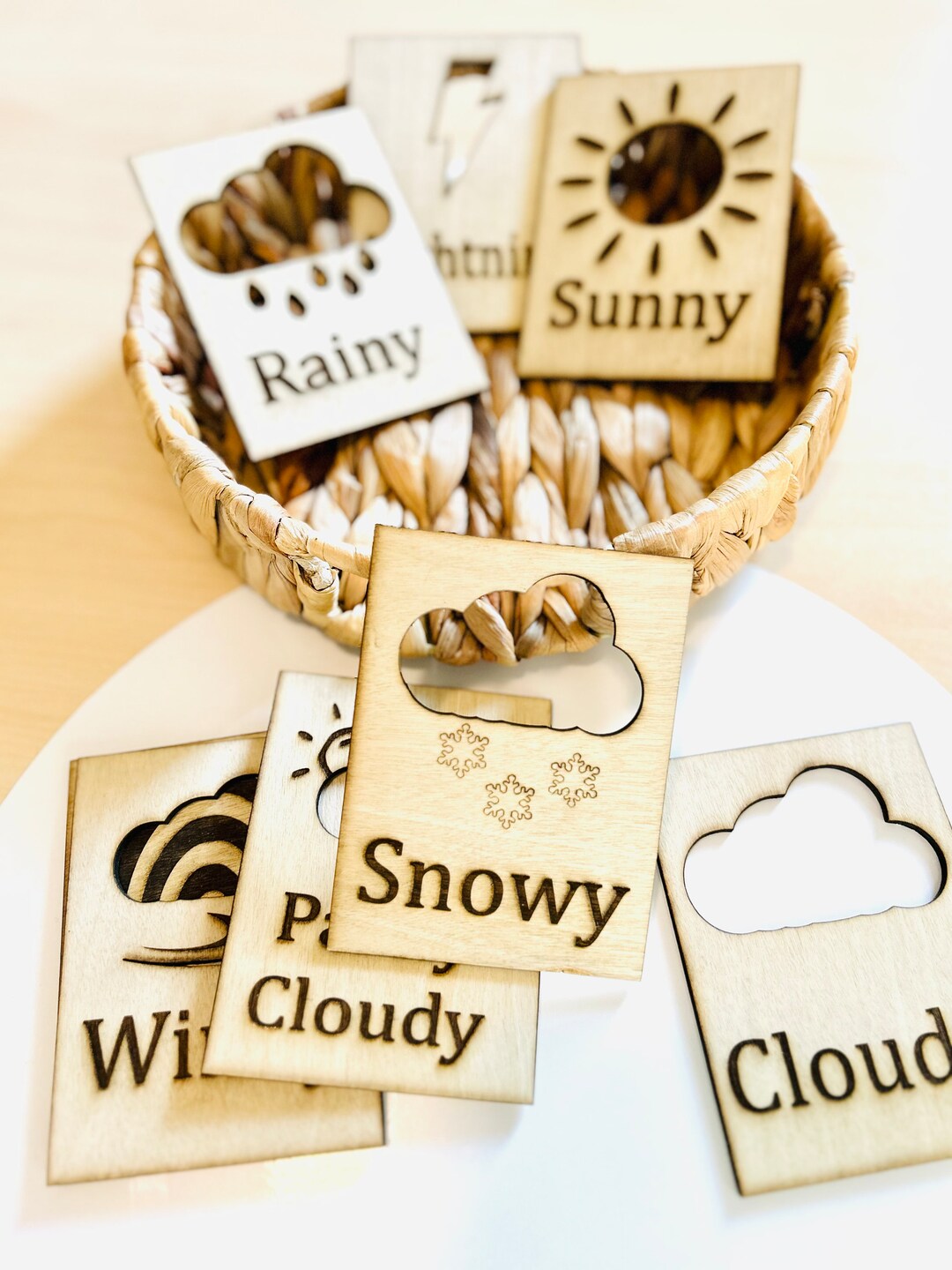 Wooden Montessori Weather Flash Cards - Etsy