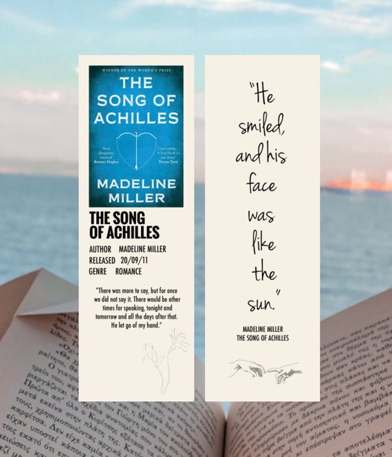 The Song of Achilles Bookmark - Etsy
