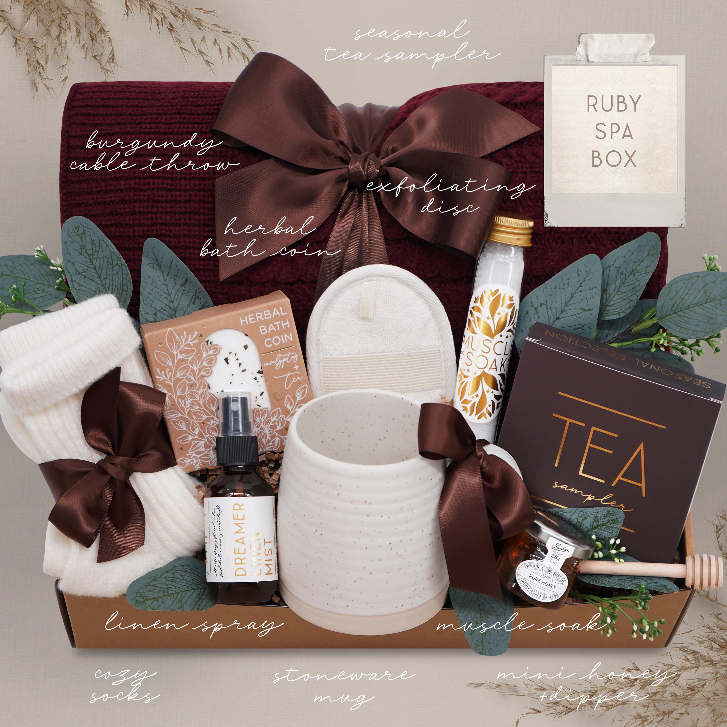 Classy Gift Box for Women, Cozy Gift Box With Blanket, Spa Gift Basket ...