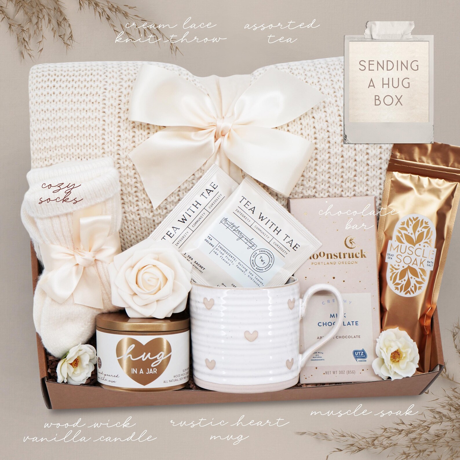 Classy Gift Box for Women, Cozy Gift Box With Blanket, Spa Gift Basket ...