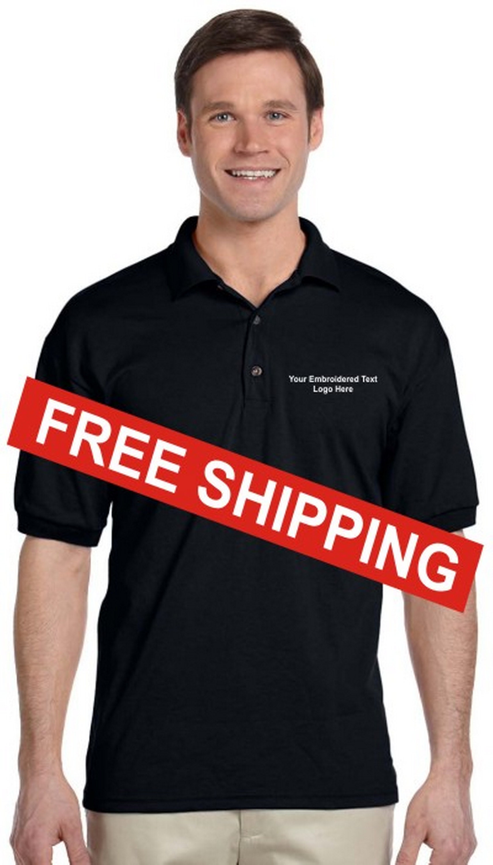 Polo Shirts for Business - Company Name Text Embroidered - Etsy