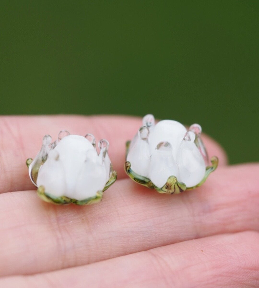 Rose Bud Lampwork Beads - Flower Beads - Lampwork Beads - Jewellery ...