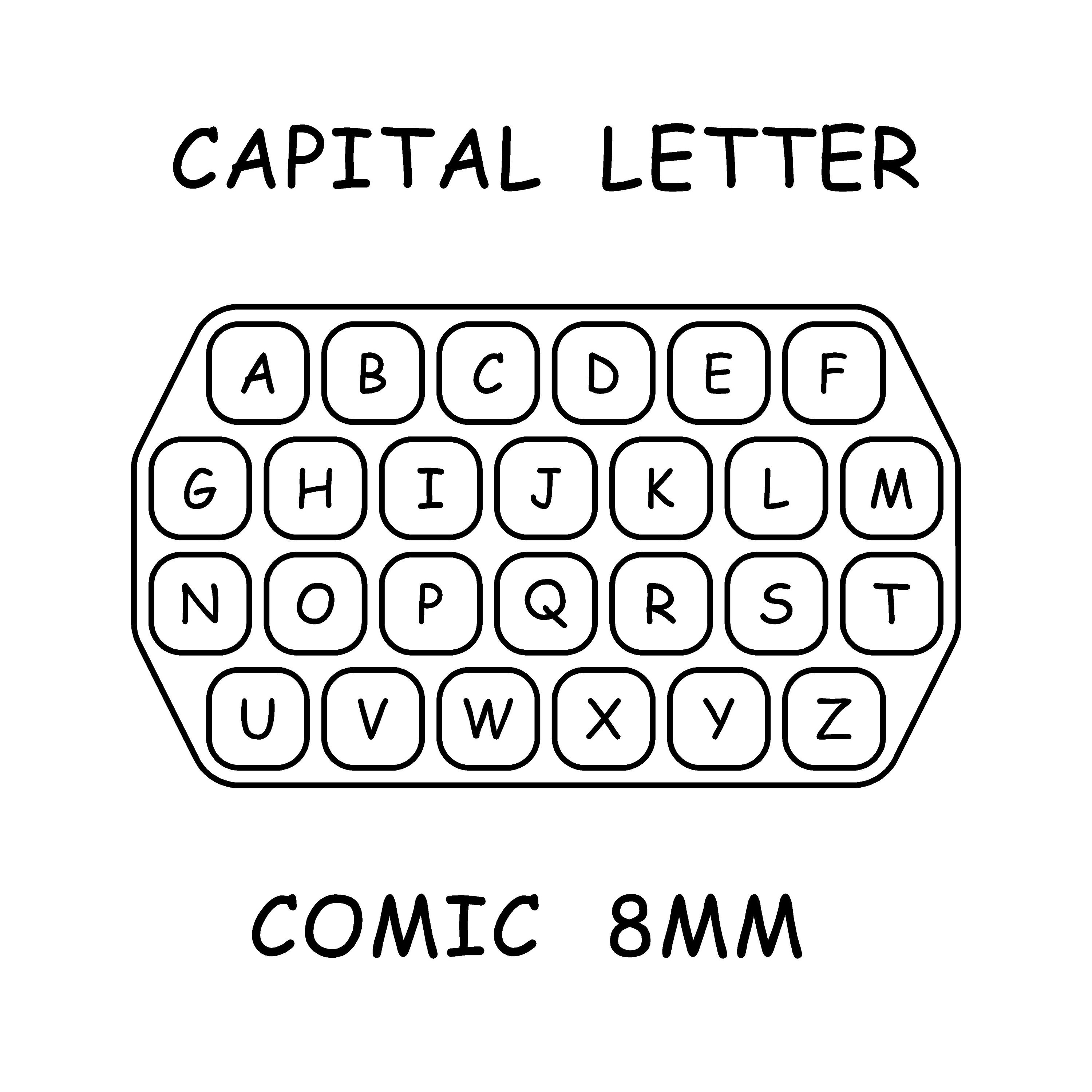 Mini Stamps for Clay. Comic Typewriter. Alphabet Shape. for Working ...