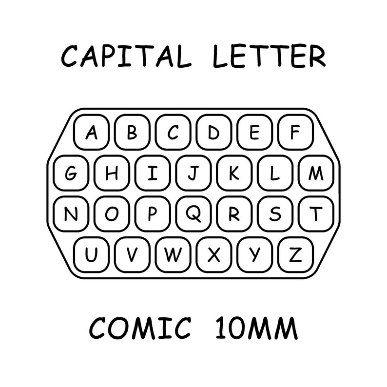 Mini Comic Typewriter Alphabet Stamps: Epoxy Clay Stamps - Etsy