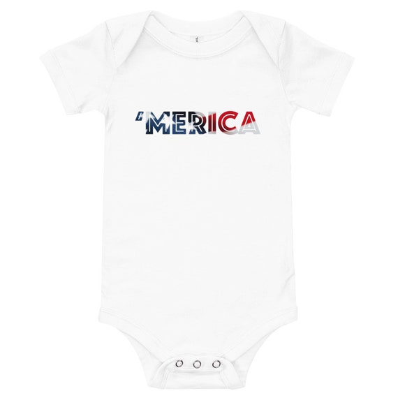 Fourth of July 'merica Baby Onesie in 100% Cotton - Etsy