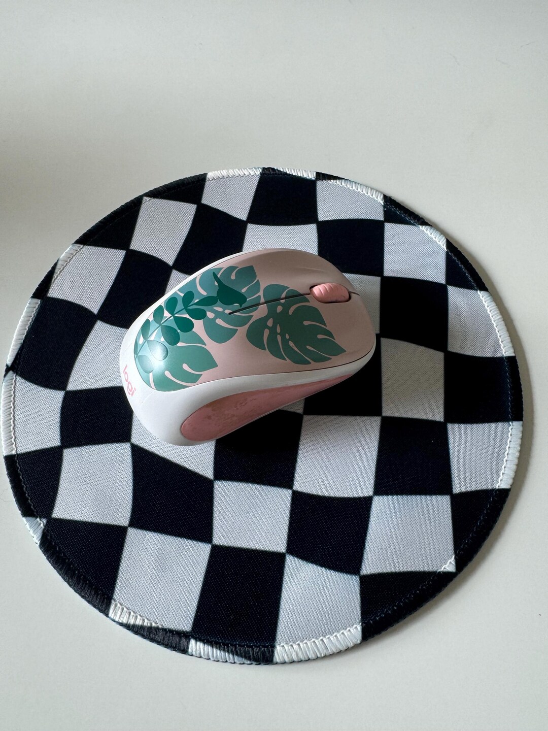 Round Black and White Checker Print Mousepad! - Etsy