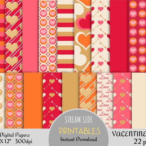 Orange Pink Scrapbook Paper - Etsy
