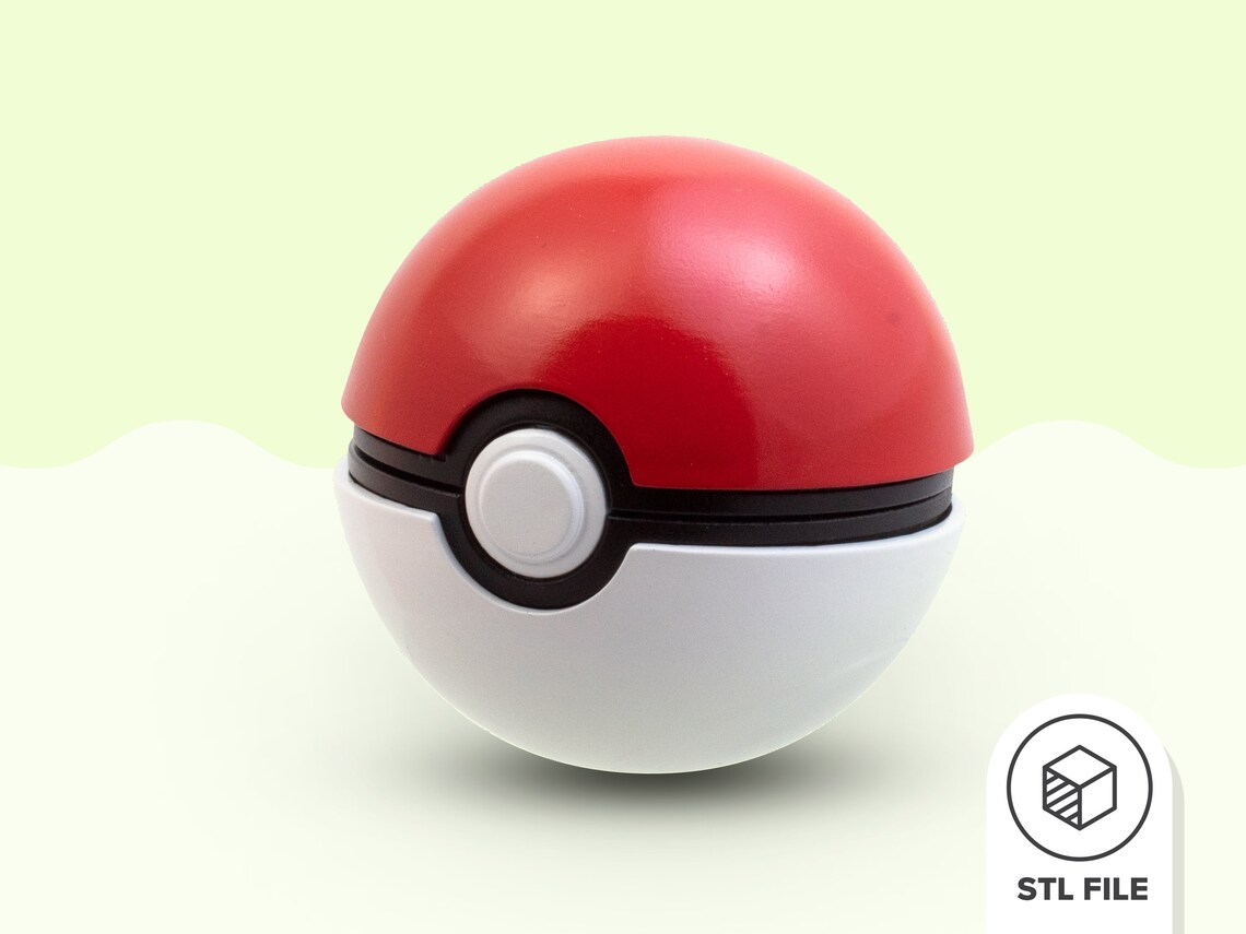 Pokéball STL From Pokémon With Detailed Interior STL File for 3D ...