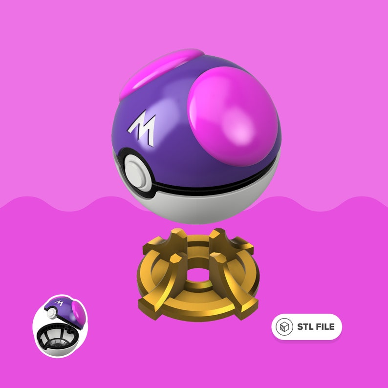 Master Ball Pokéball STL From Pokémon With Detailed Interior | STL File ...