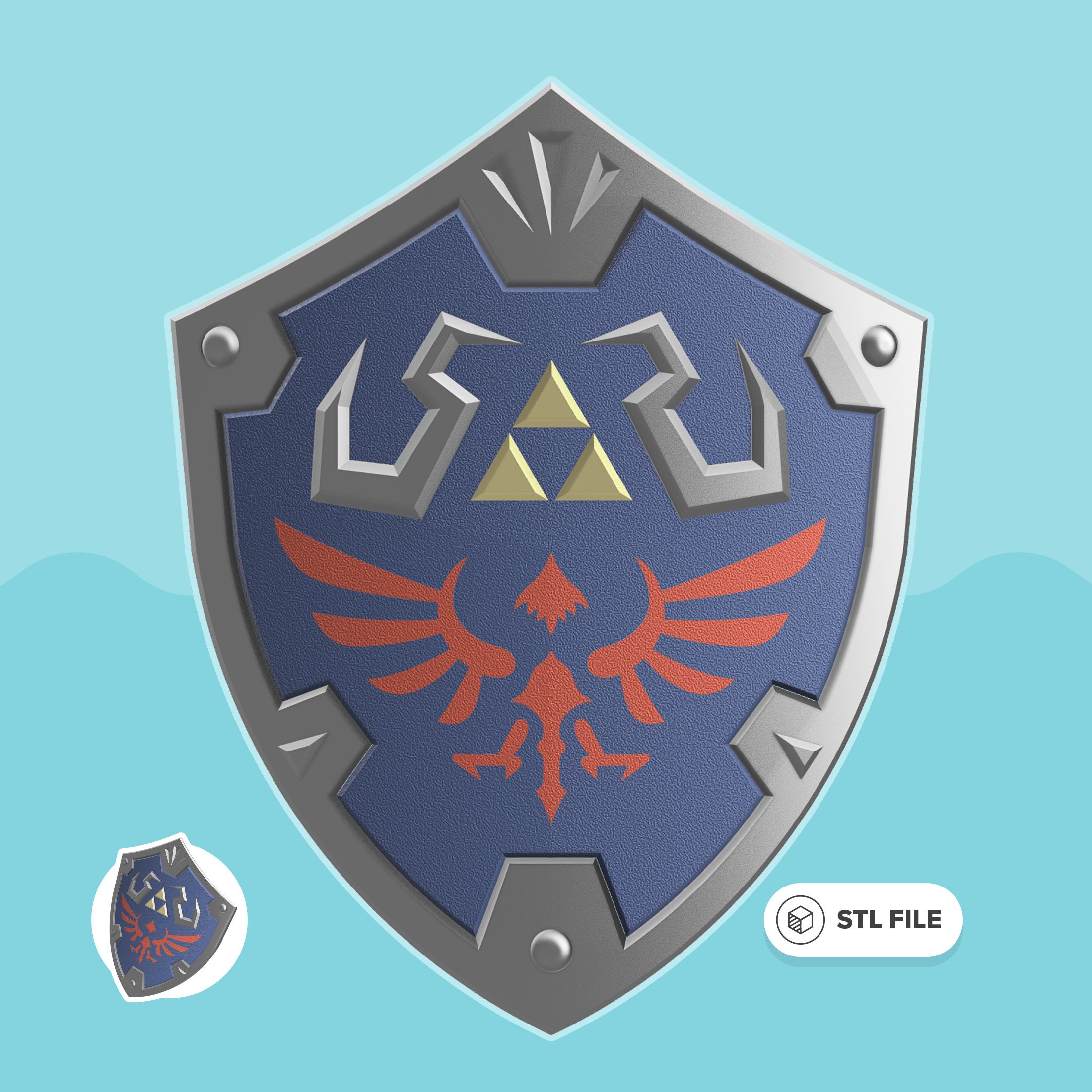 Hylian Shield STL File for 3D Printing Legend of Zelda Inspired Hylian ...
