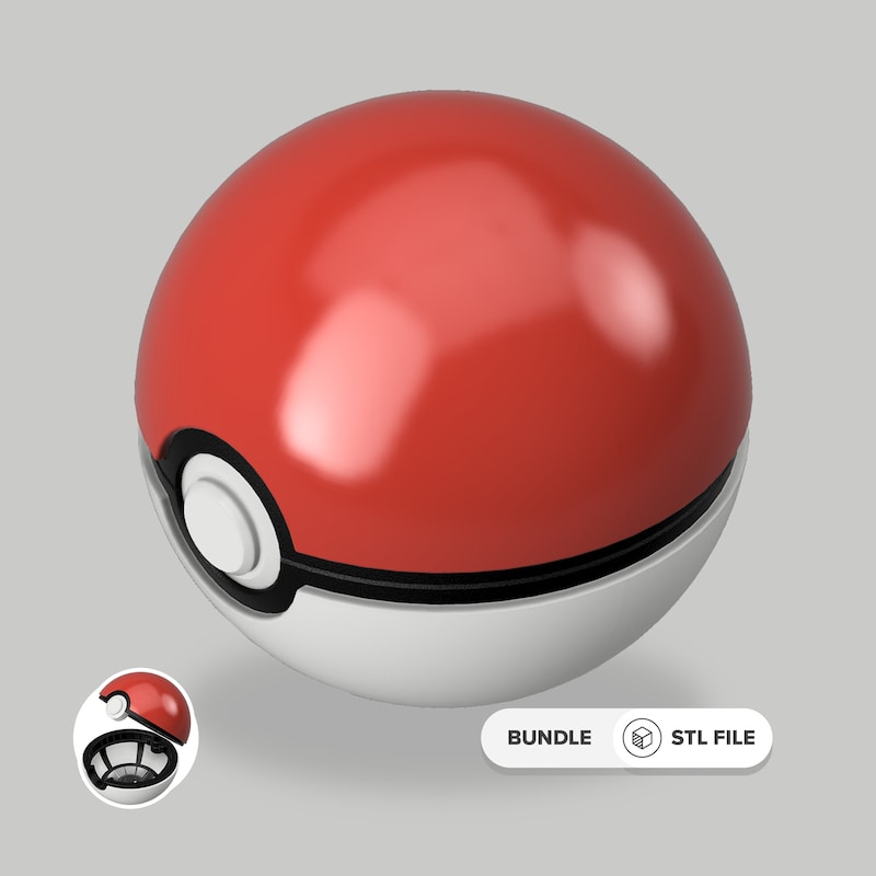 Pokeball 3 D Print File - Etsy