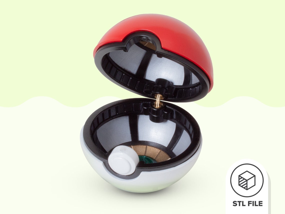 Pokéball STL From Pokémon With Detailed Interior STL File for 3D ...