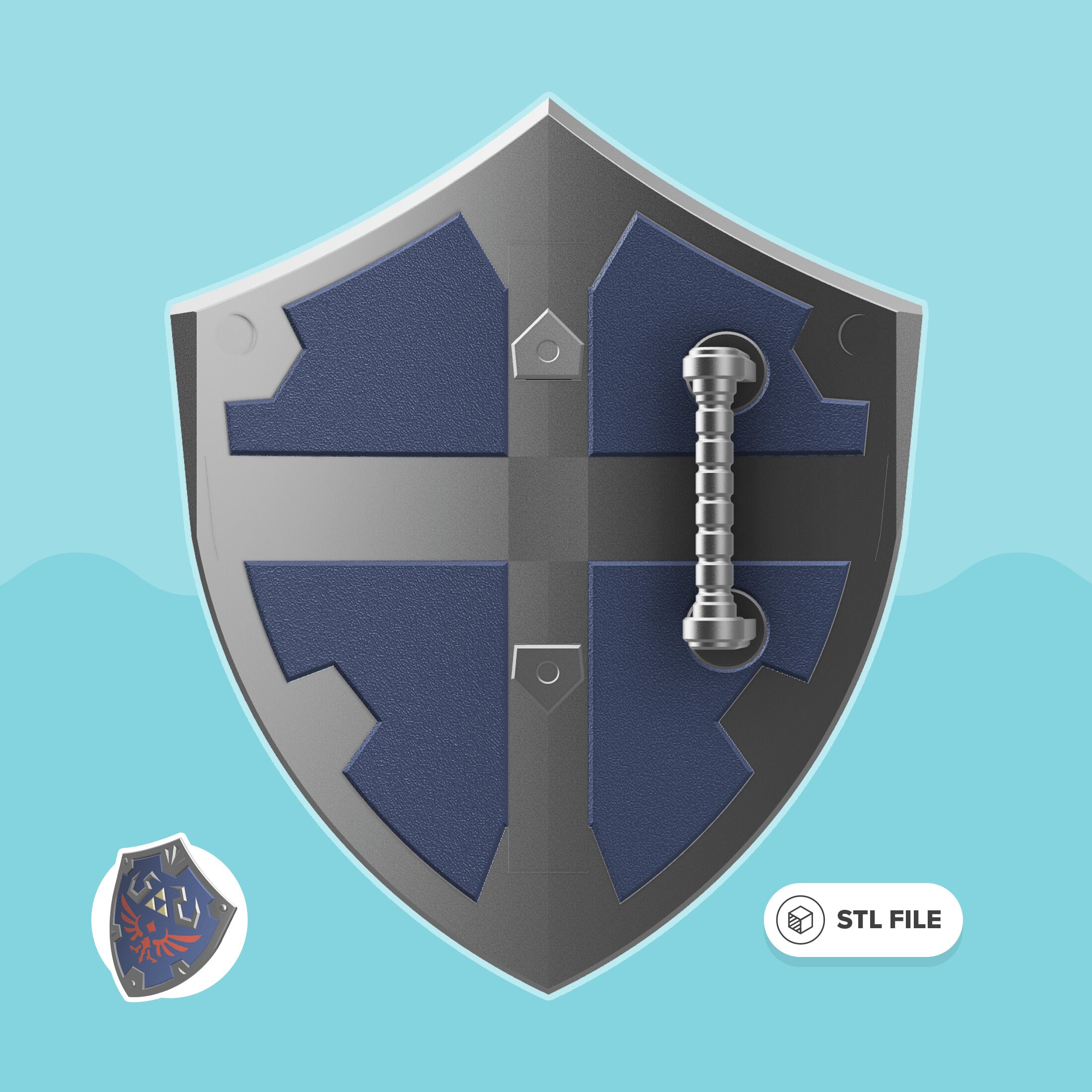 Hylian Shield STL File for 3D Printing Legend of Zelda Inspired Hylian ...