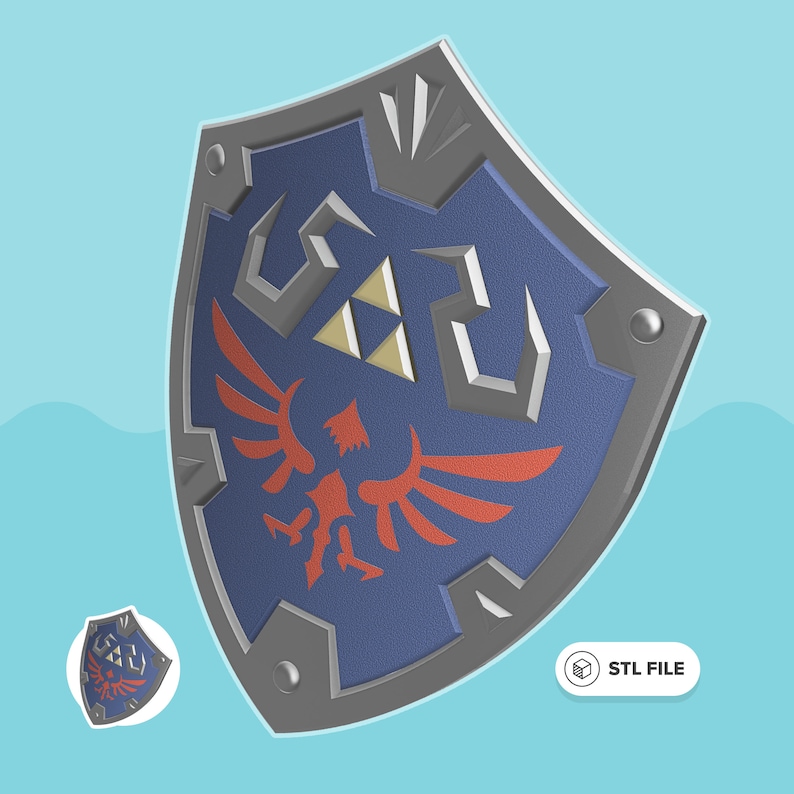 Hylian Shield STL File for 3D Printing Legend of Zelda Inspired Hylian ...