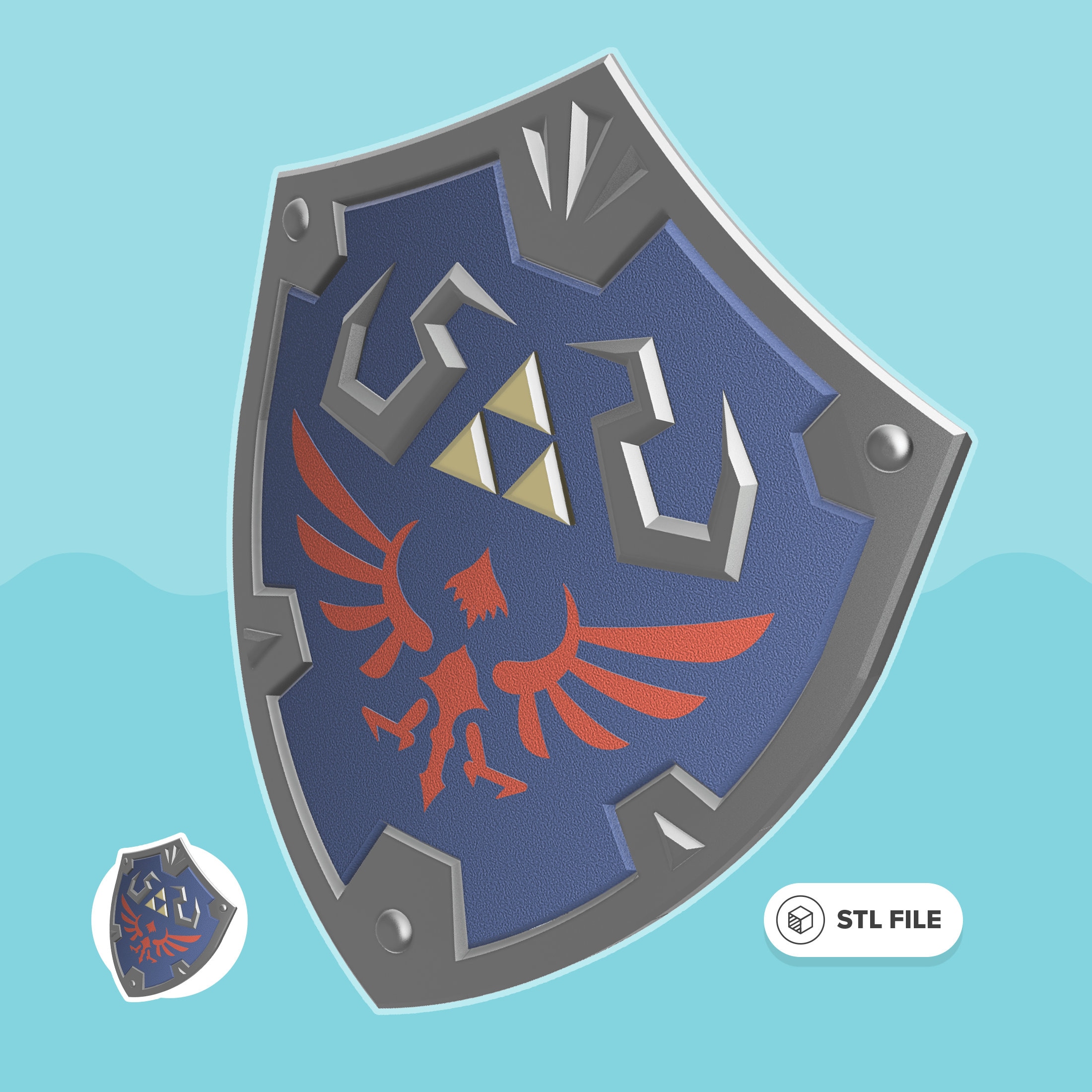 Hylian Shield STL File for 3D Printing Legend of Zelda Inspired Hylian ...