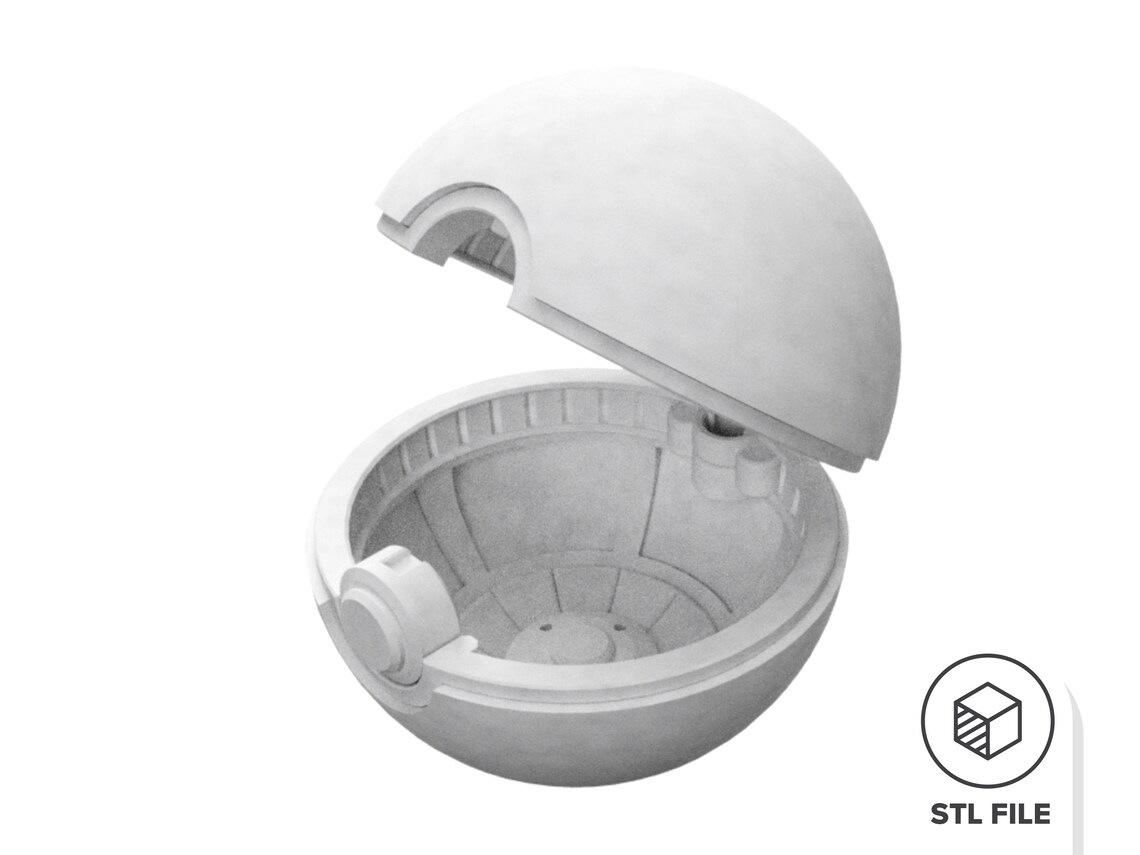 Pokéball STL From Pokémon With Detailed Interior STL File for 3D ...