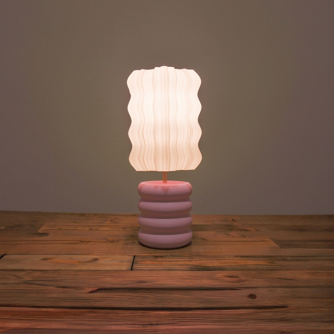 AUDREY CLASSIC Wavy Lamp | Made by Morii - Soft Pink - Etsy