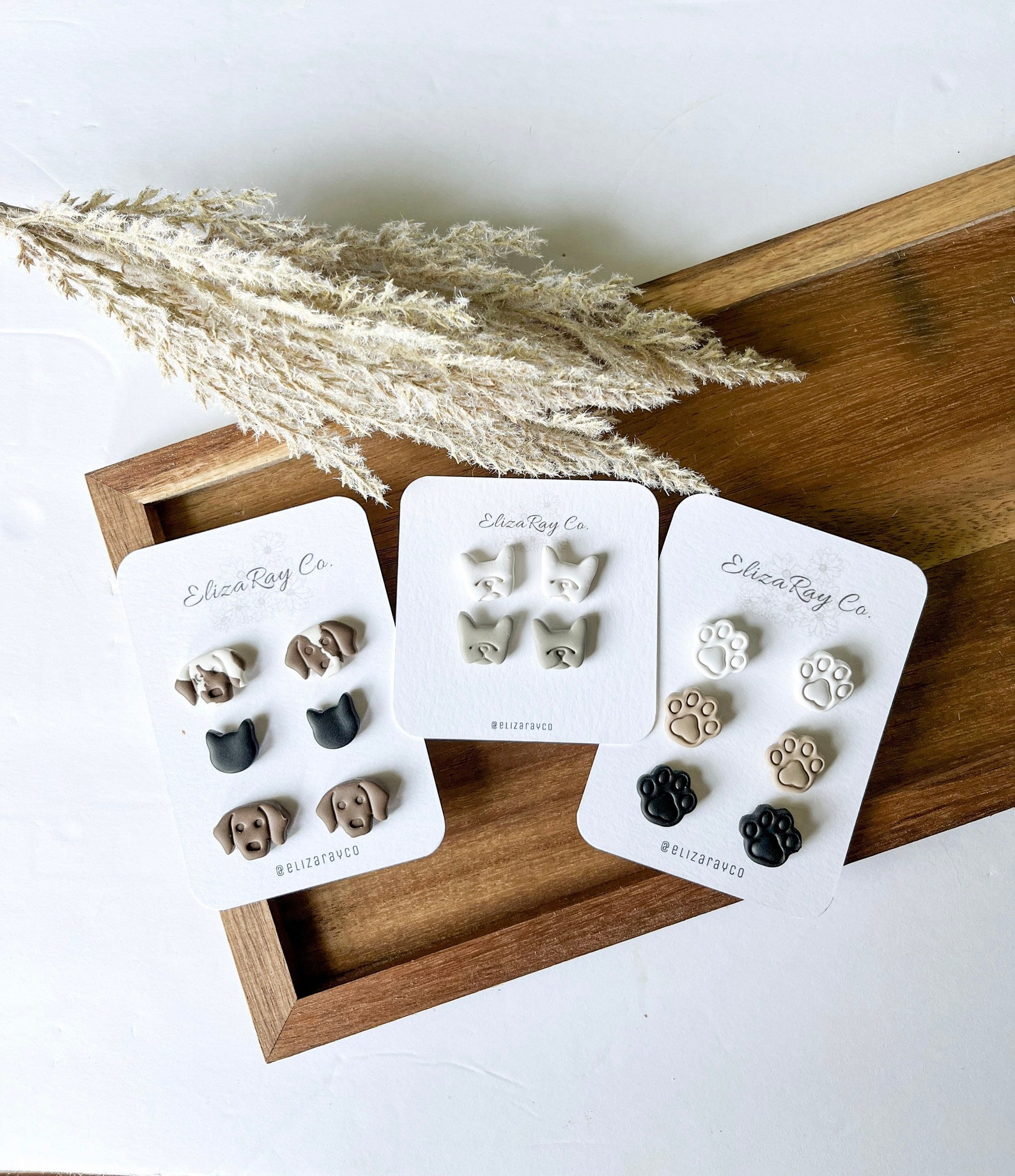 Animal Stud Pack Cat Stud Pack Paw Print Studs Dog Studs Clay Stud ...