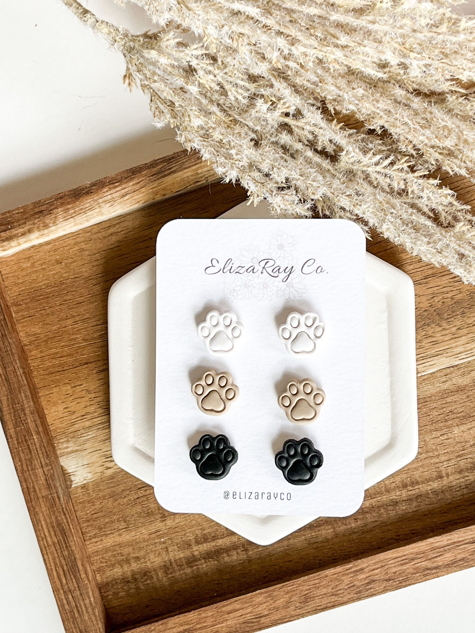 Animal Stud Pack Cat Stud Pack Paw Print Studs Dog Studs Clay Stud ...