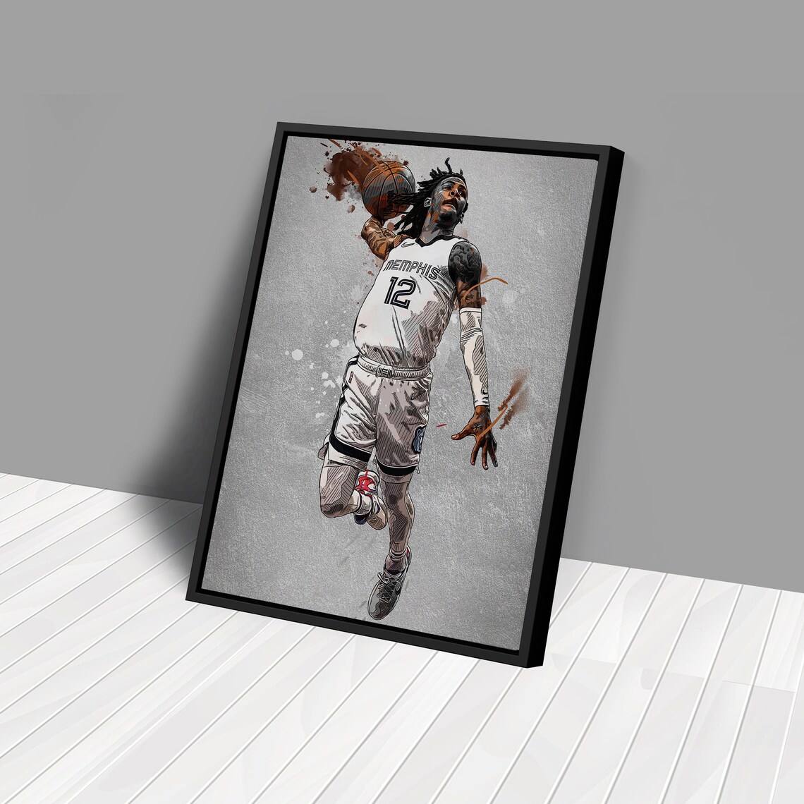 Ja Morant Poster Dunk Memphis Grizzlies NBA Framed Wall Art - Etsy
