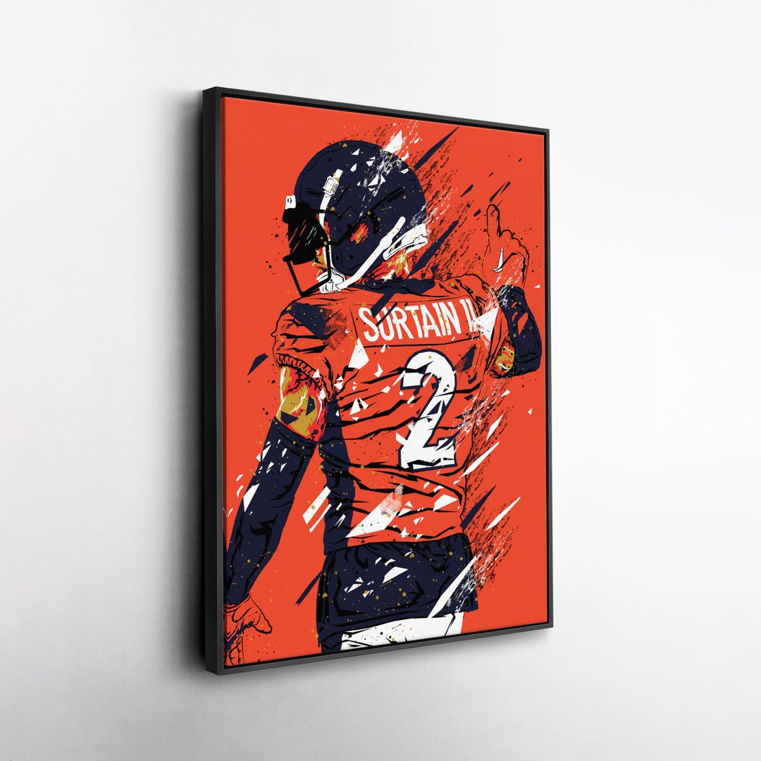 Pat Surtain II Pop Art Canvas Print – Denver Broncos Wall Decor – NFL ...