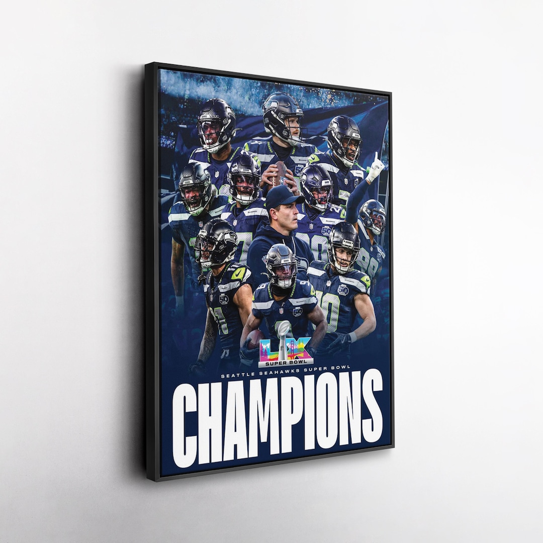 Seattle Seahawks Super Bowl LX Champions Modern Canvas Wall Art Decor ...