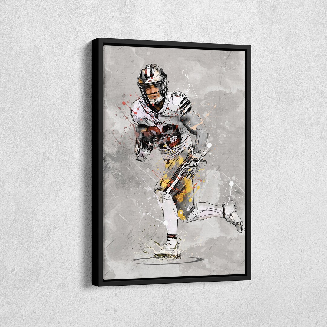 Christian Mccaffrey Poster San Francisco 49ers NFL Canvas Wall Art Home ...