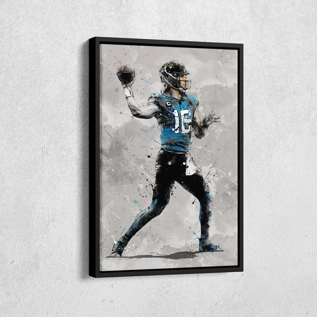 Trevor Lawrence Poster Jacksonville Jaguars Football Canvas Wall Art ...