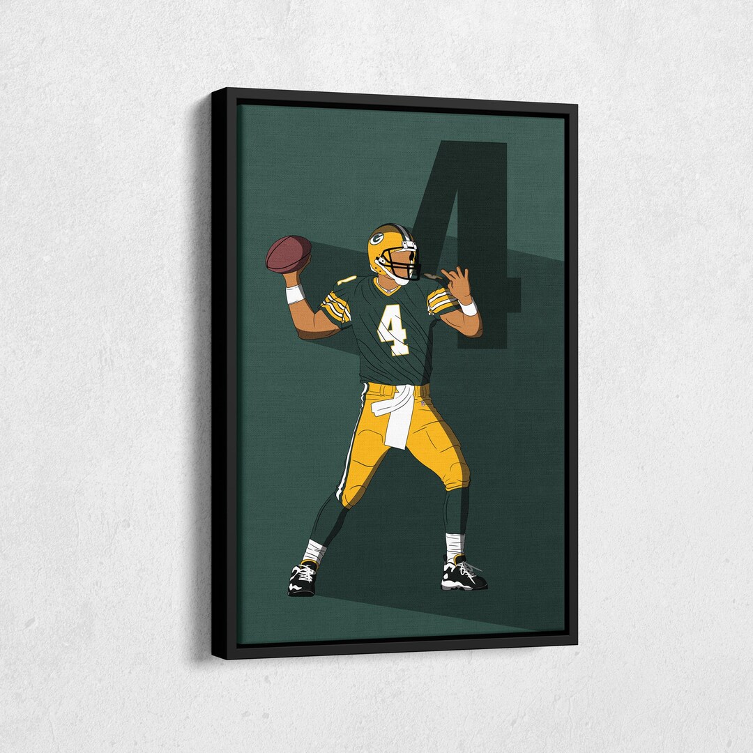 Brett Favre Canvas Art Green Bay Packers Football Canvas Wall Art Print ...