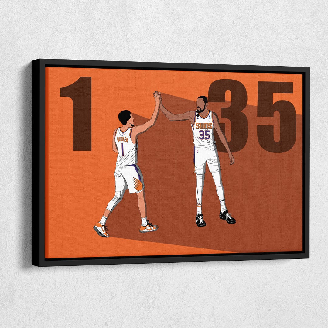 Kevin Durant & Devin Booker - Phoenix Suns NBA Canvas Wall Art Print ...