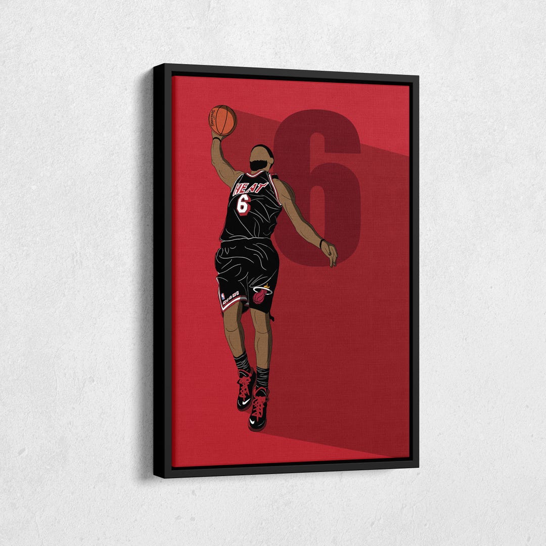 Lebron James Canvas Art Miami Heat NBA Canvas Wall Art Print Kids Room ...