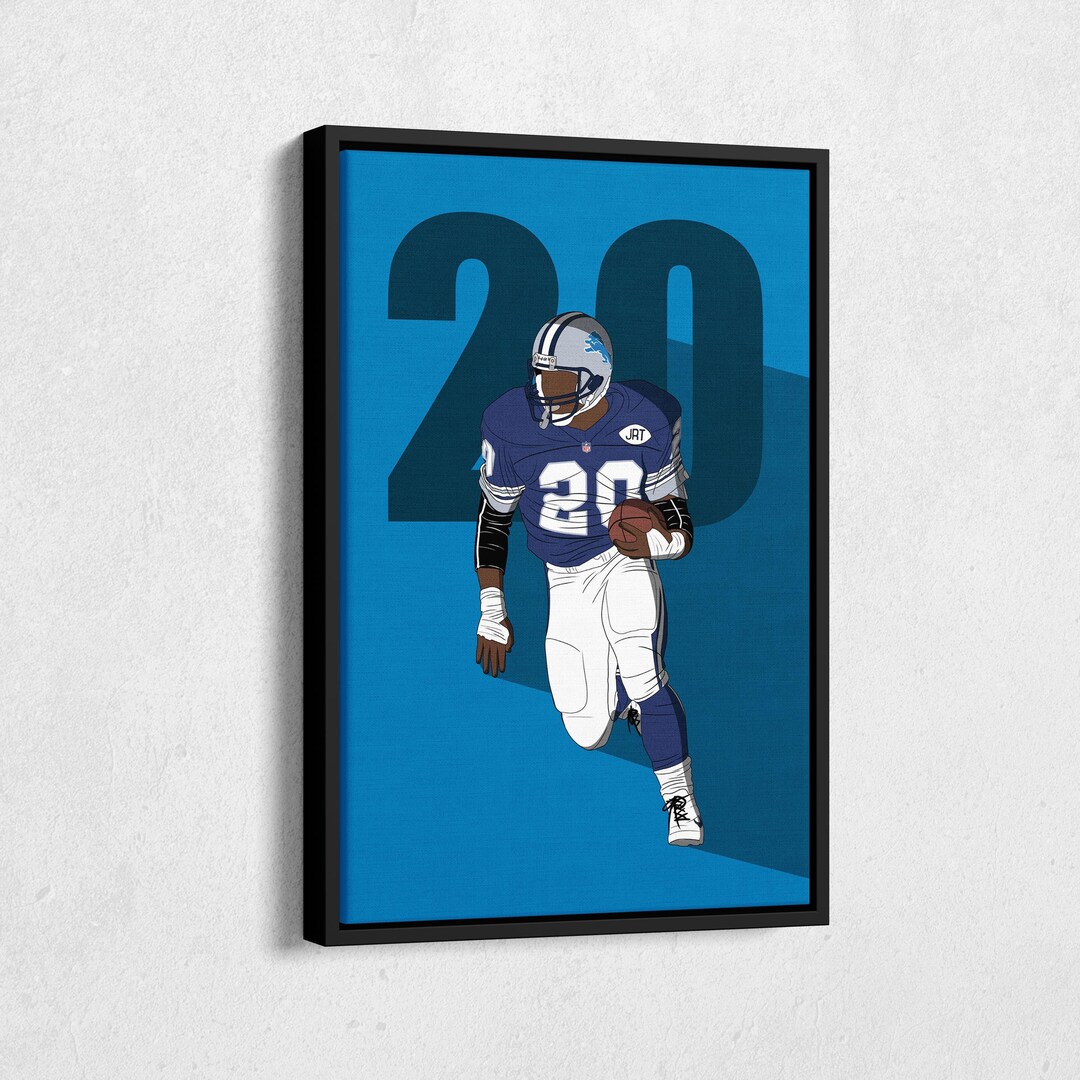 Barry Sanders Canvas Art Detroit Lions NFL Canvas Wall Art Print Kids ...