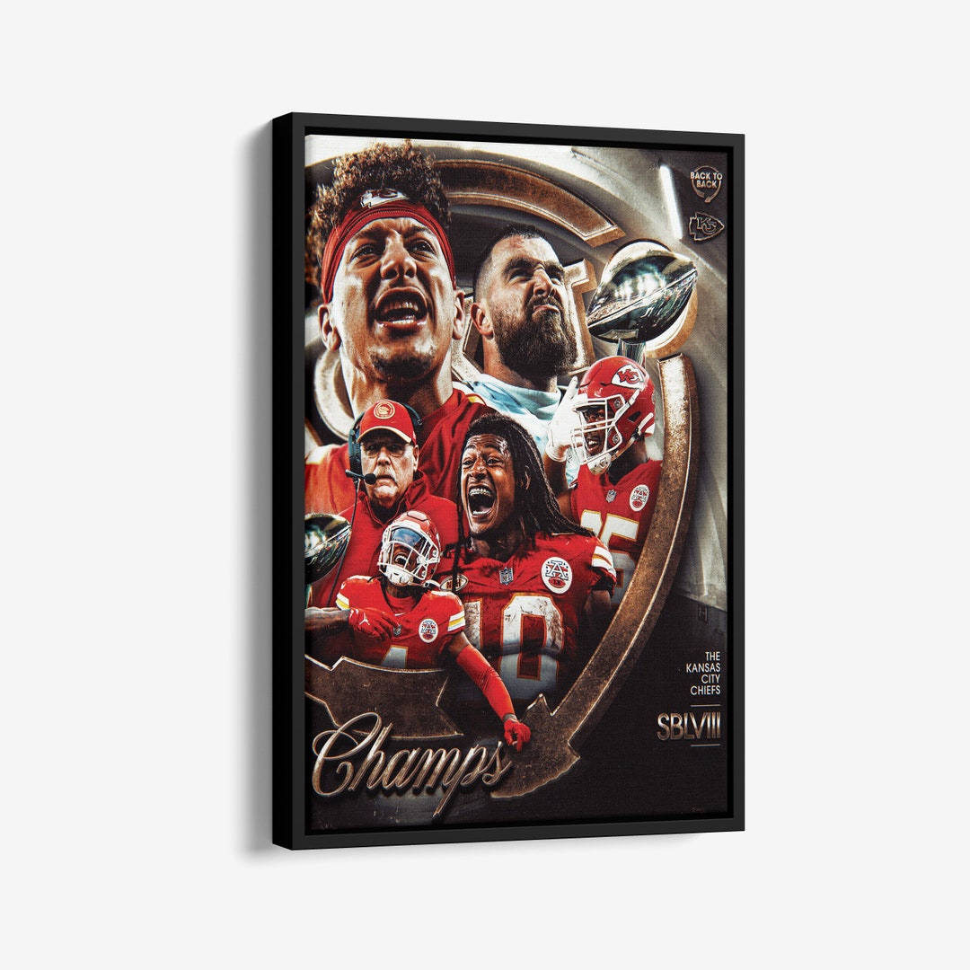 Kansas City Chiefs Back to Back Super Bowl Champions Canvas Wall Art ...