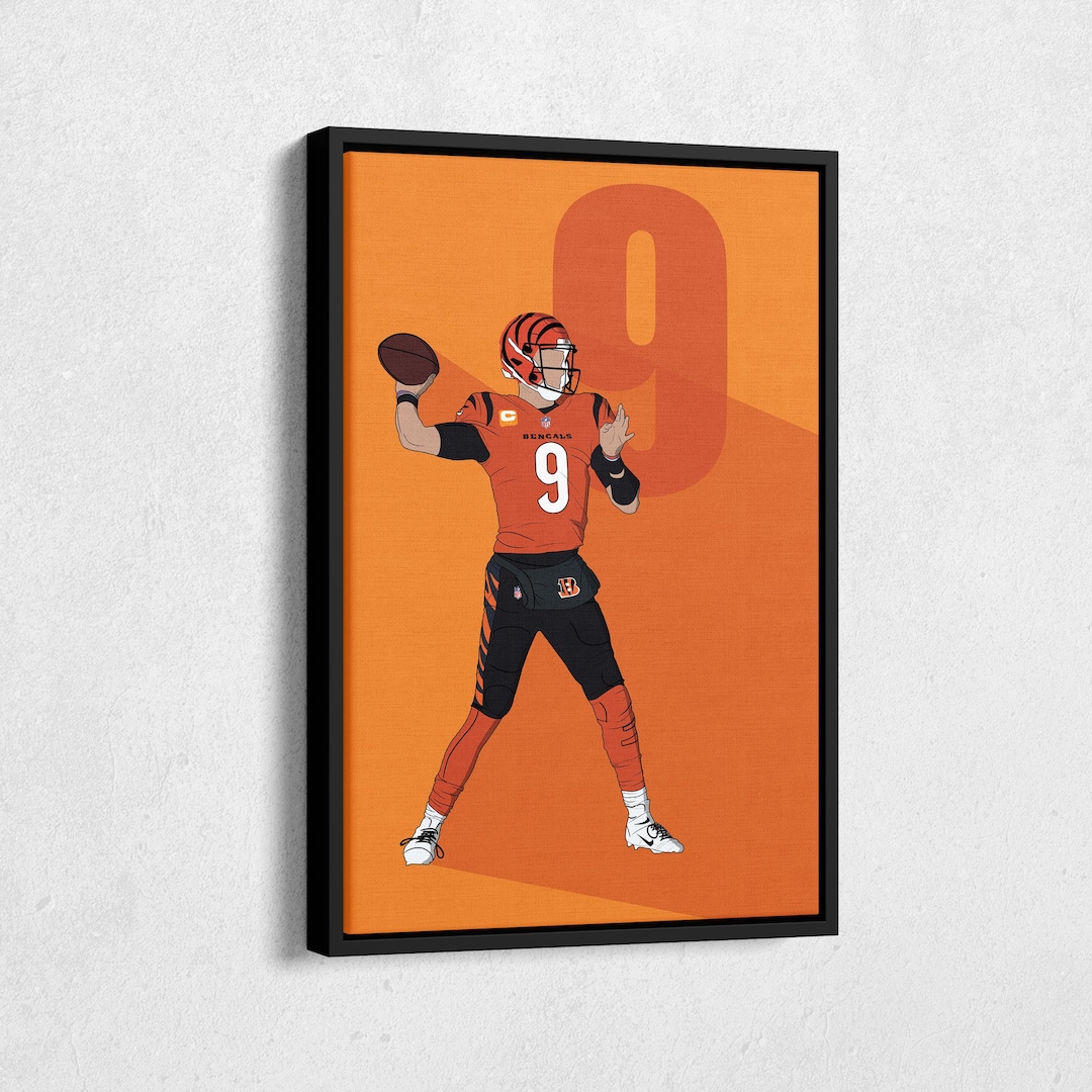 Joe Burrow Canvas Art Cincinnati Bengals NFL Canvas Wall Art Print Kids ...