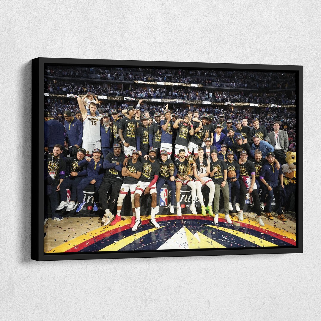 The Denver Nuggets Celebrate With the NBA Championship Trophy Canvas ...