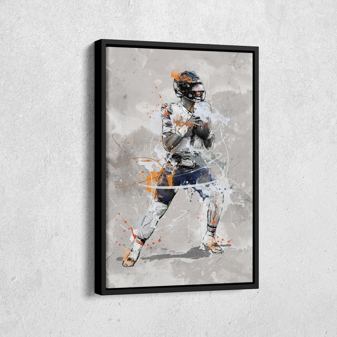 Justin Fields Poster Chicago Bears NFL Canvas Wall Art Home Decor ...