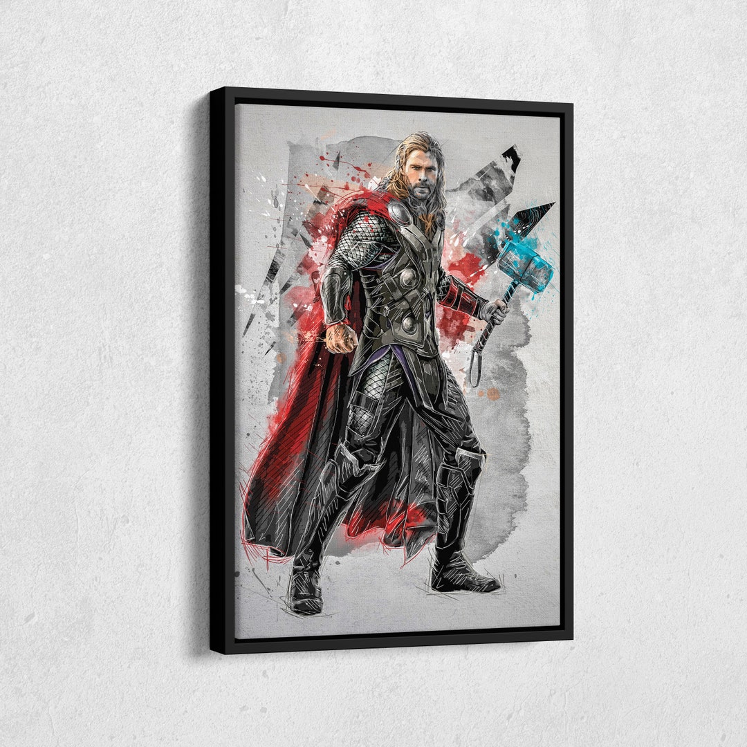 Thor Poster Marvel Comics Framed Wall Art Home Decor Canvas Print ...