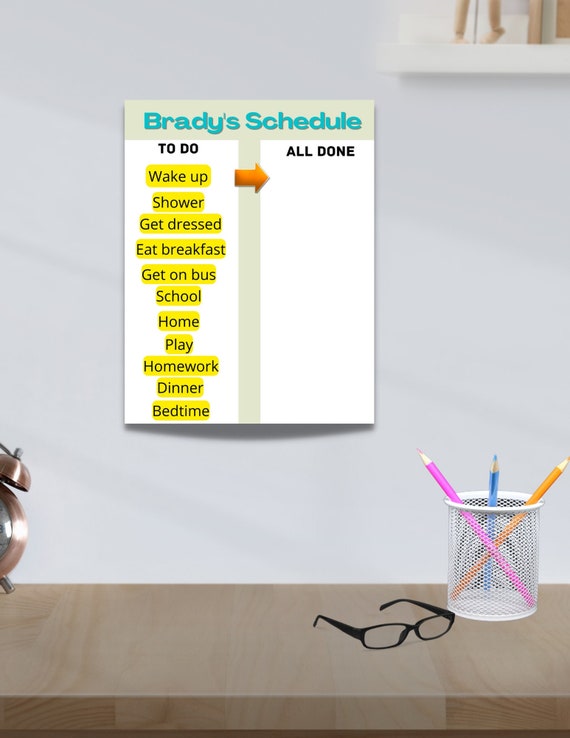 Daily Schedule Customized Daily Schedule Editable Daily | Etsy