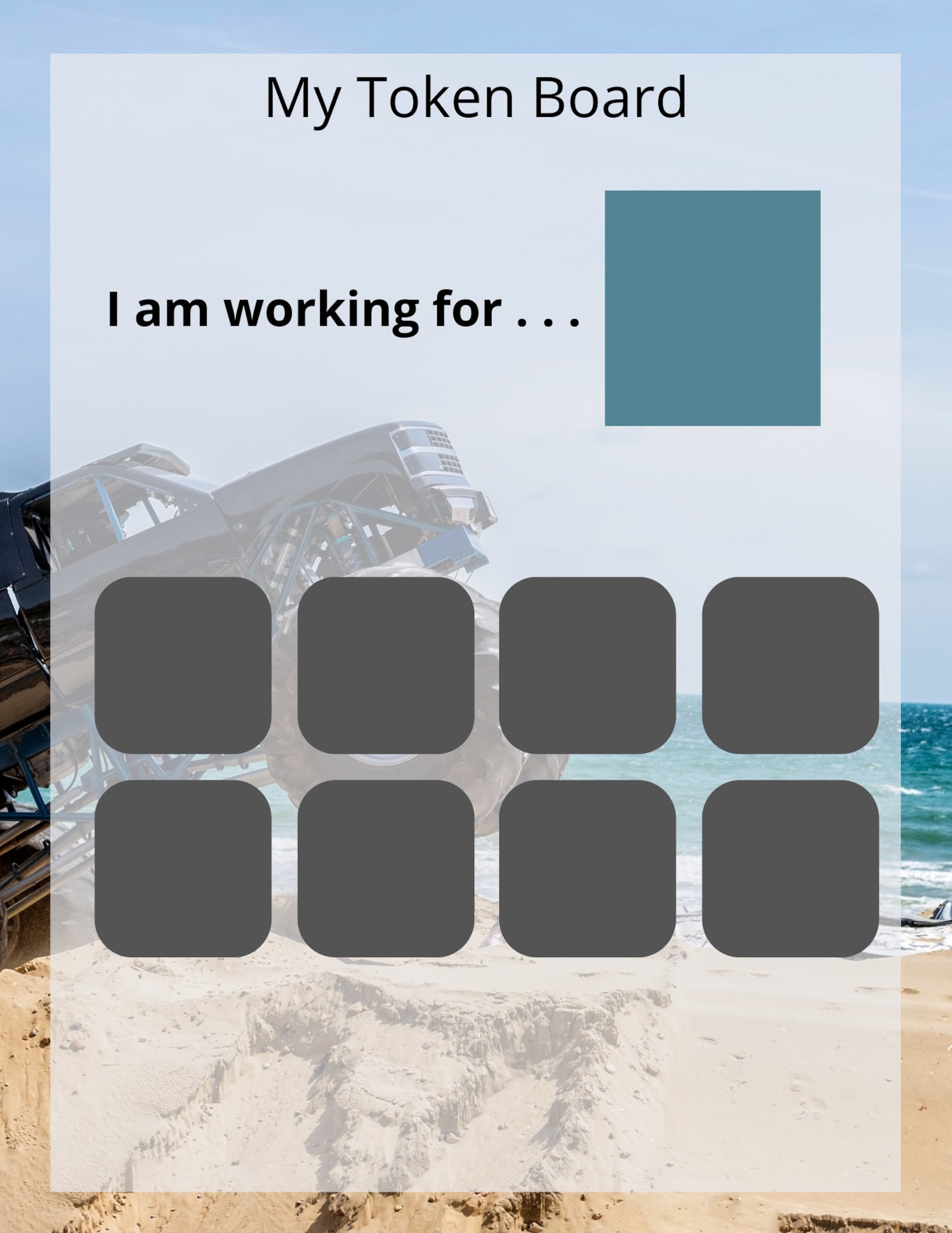 Token Board, Monster Truck Token Board, ABA, Applied Behavior Analysis ...