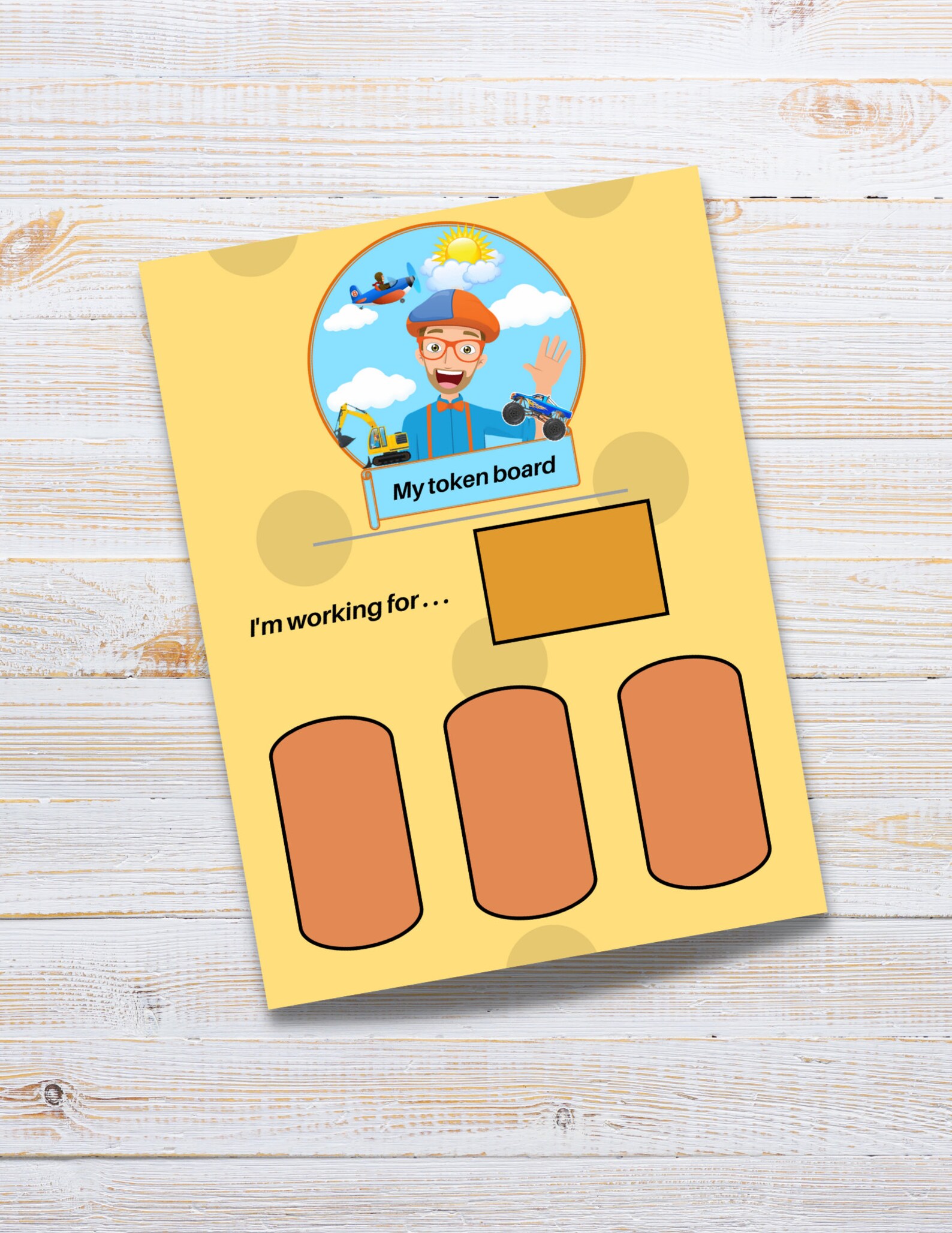 Token Board Blippi Token Board ABA Applied Behavior - Etsy